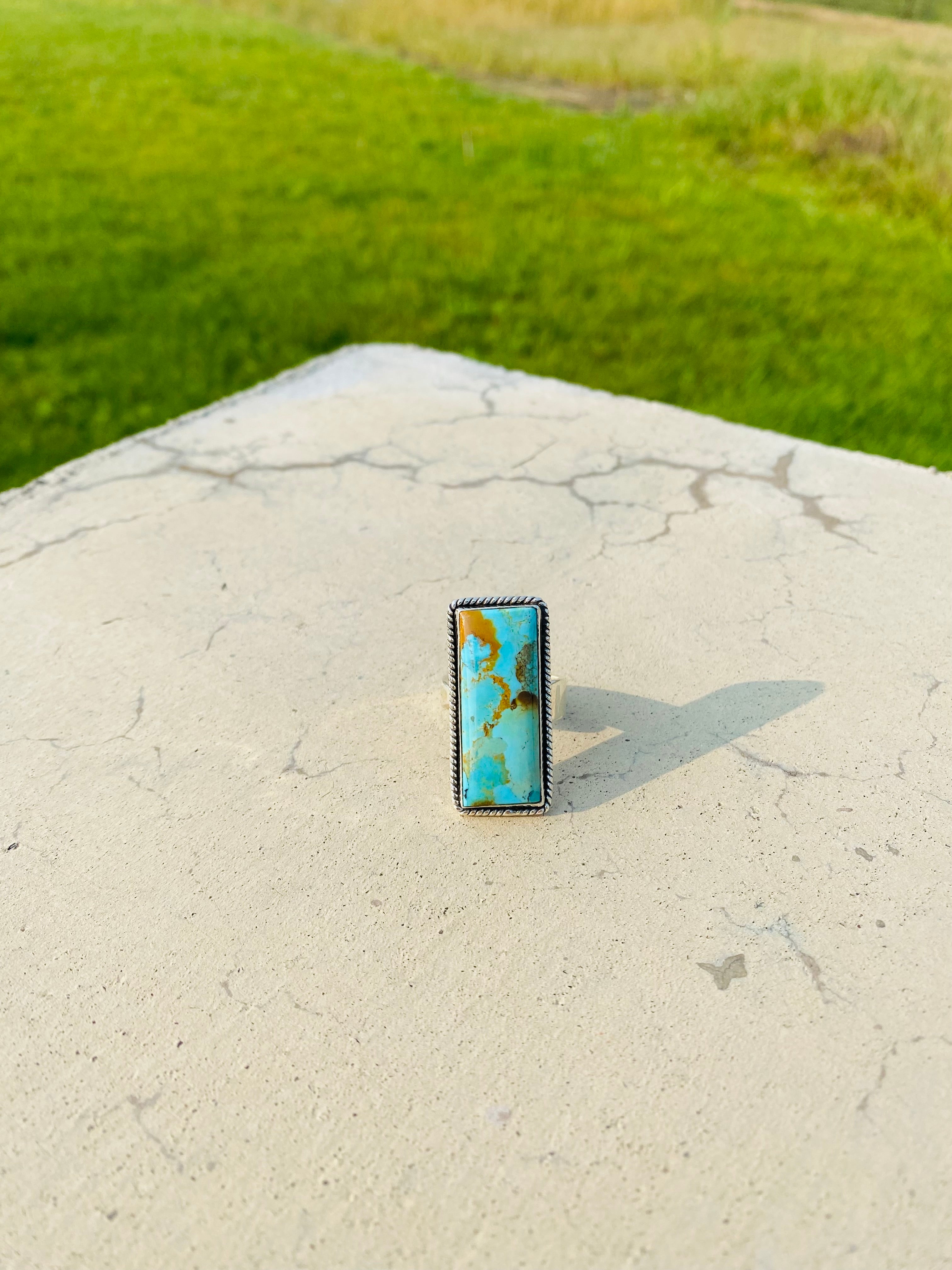 Rectangle Turquoise ring – Punchy Poppy, LLC