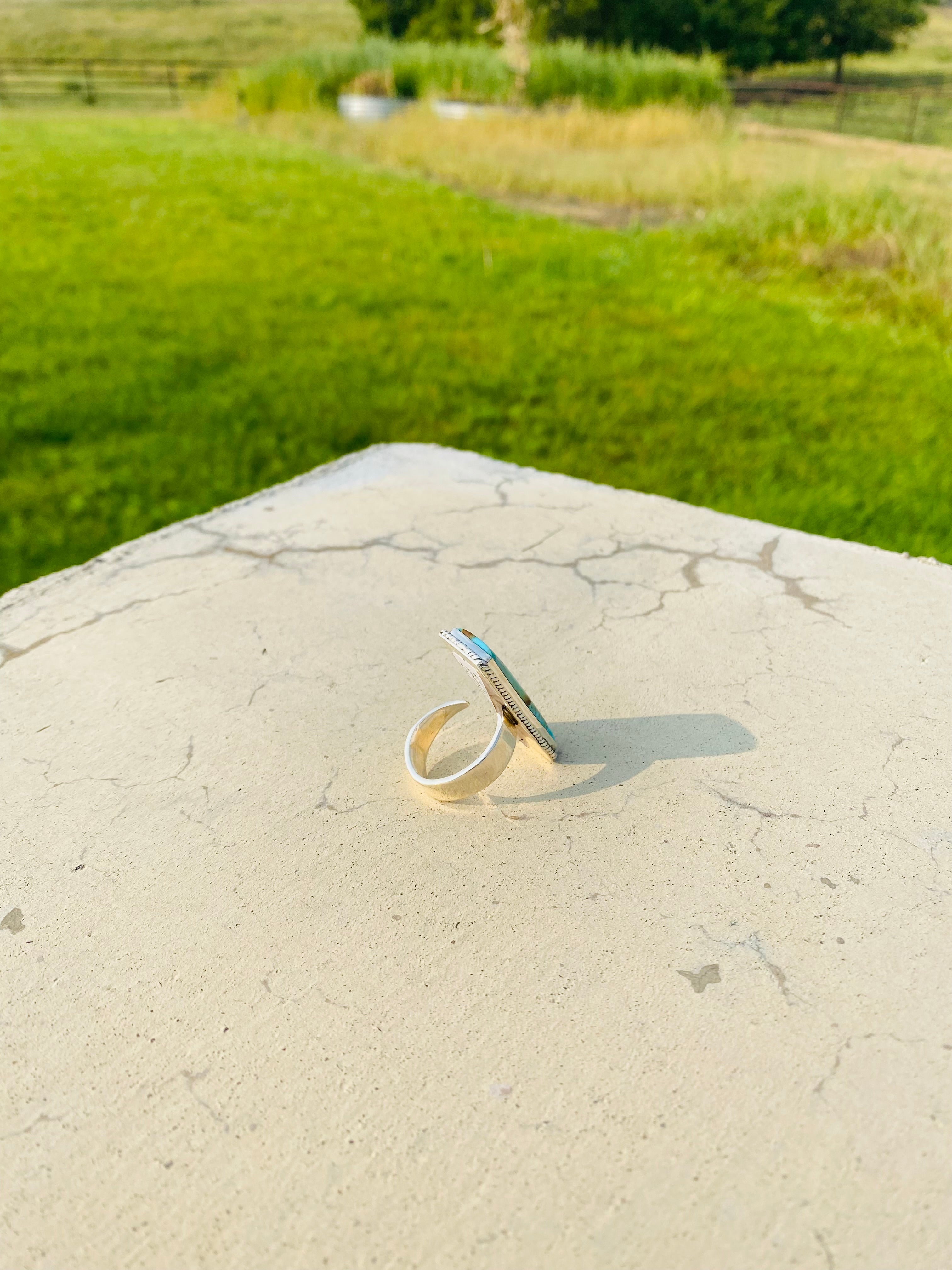 Rectangle Turquoise ring – Punchy Poppy, LLC